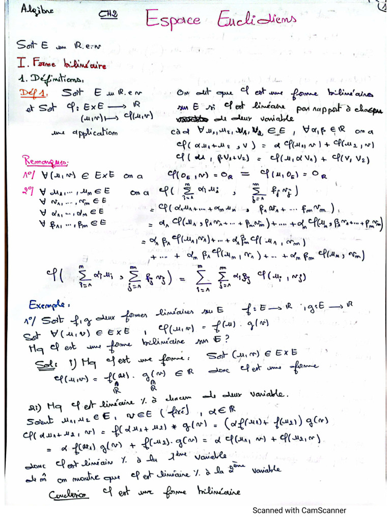 Espace Euclidien Ch2 | PDF