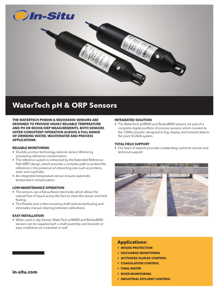 WaterTech pH & ORP Sensor Overview | PDF | Ph | Sensor