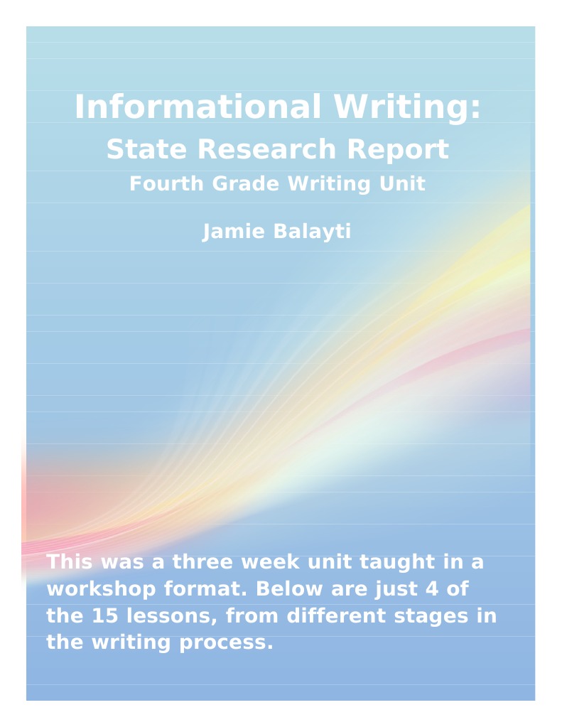 Informational Writing:: State Research Report | PDF | Proofreading ...