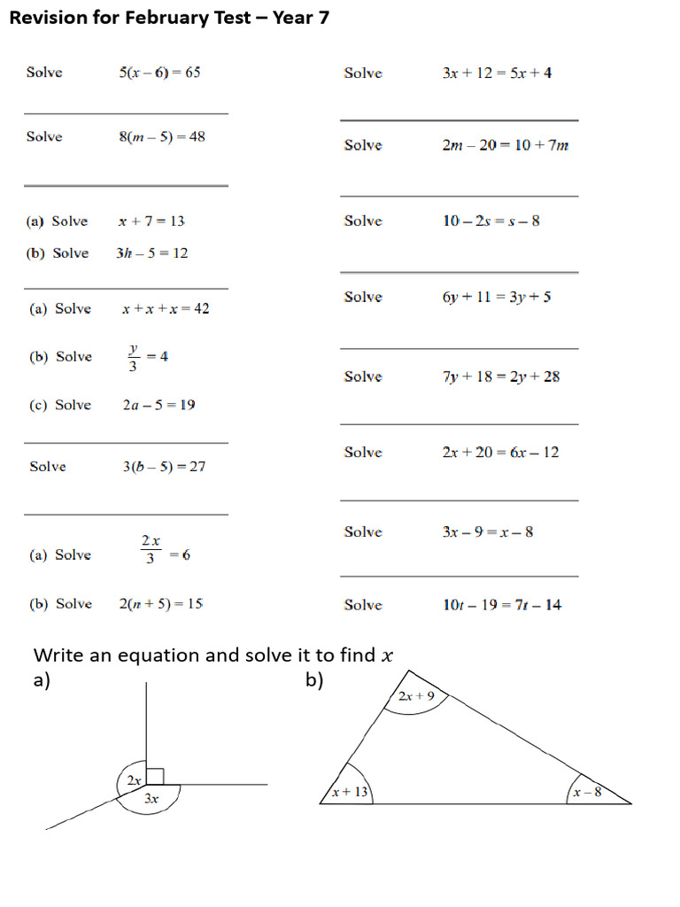 Yr7 Feb Revision | PDF