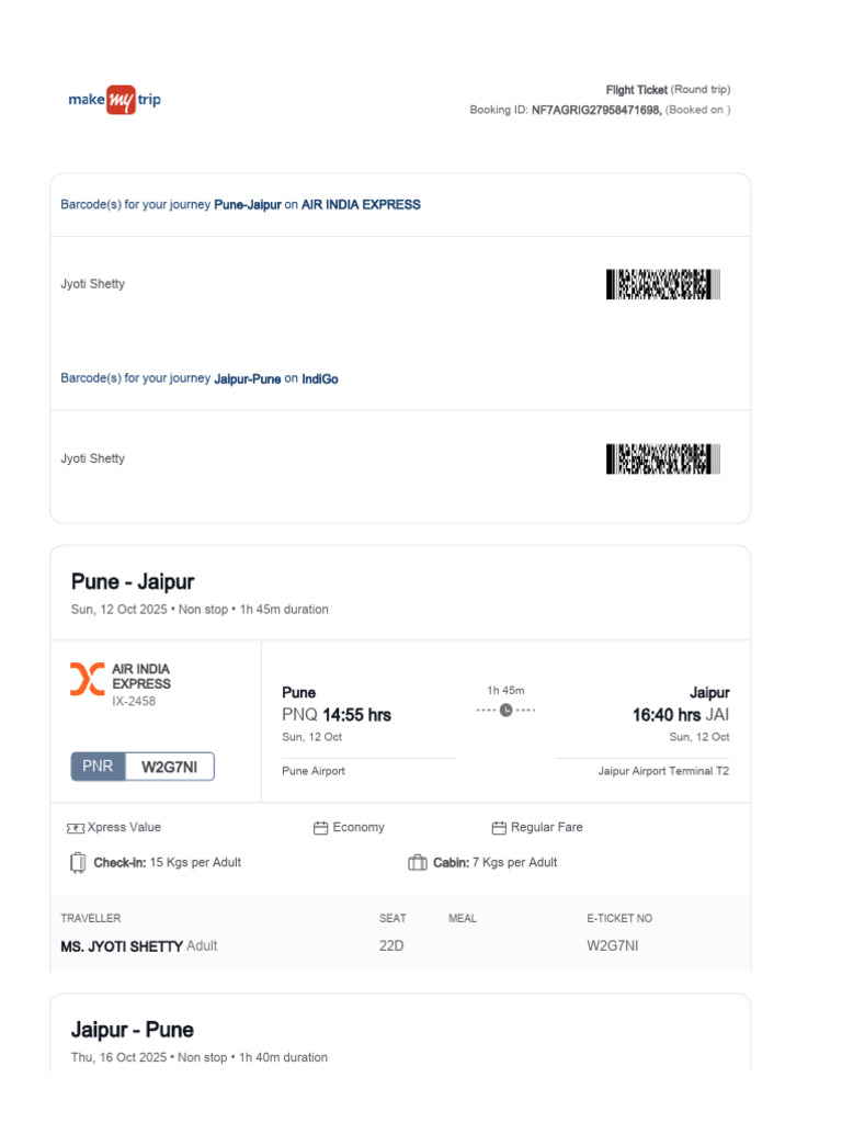 NF7AGRIG27958471698 ETicket | PDF | Transport | Aviation