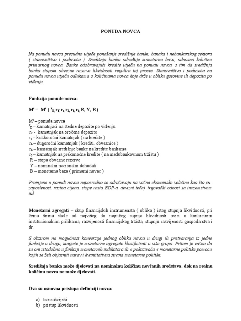 Monetarna Skripta Po Knjizi | PDF