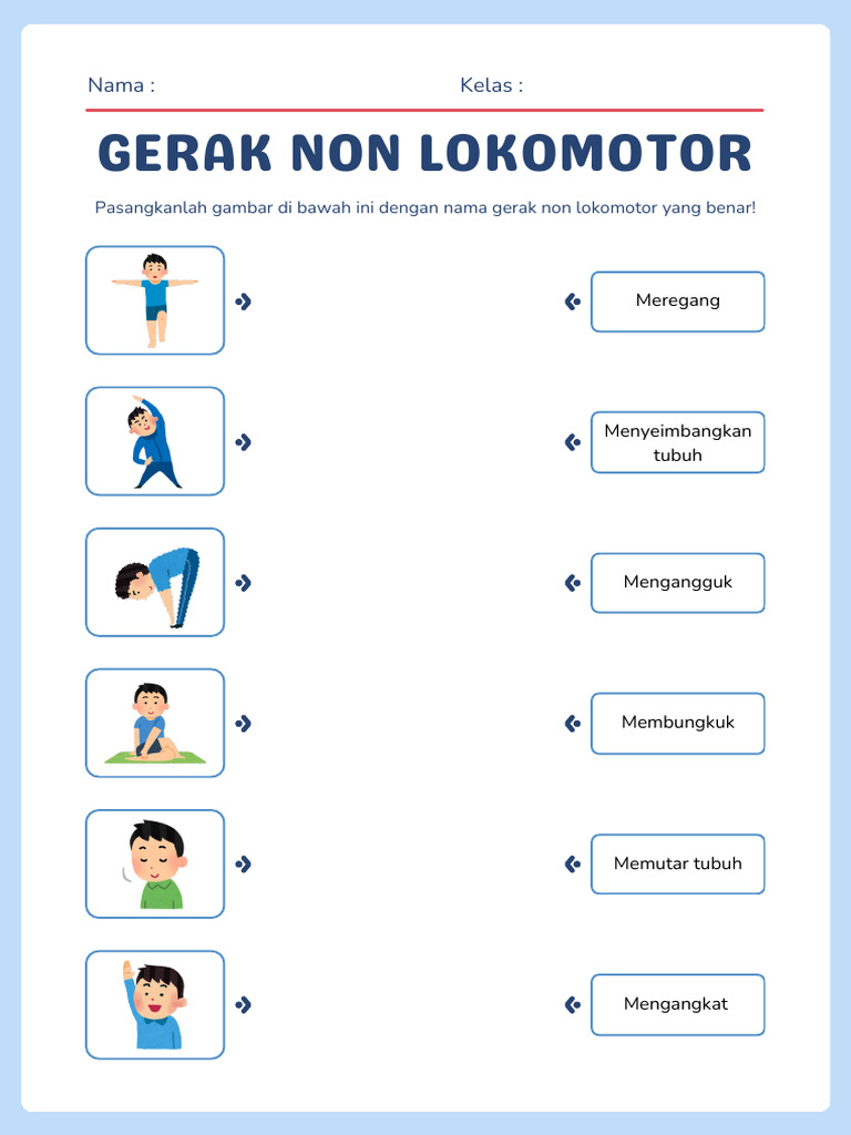 Gambar Gerak Non Lokomotor PJOK | PDF