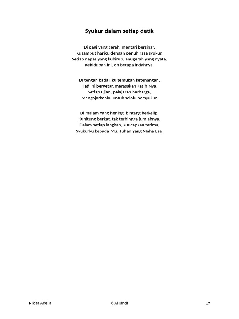 Syukur Dalam Setiap Detik | PDF