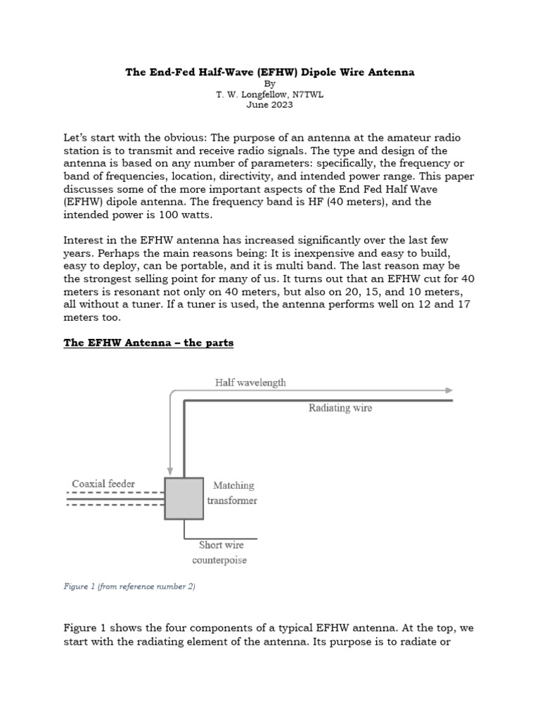 End-Fed Half-Wave Antenna Guide | PDF | Antenna (Radio ...