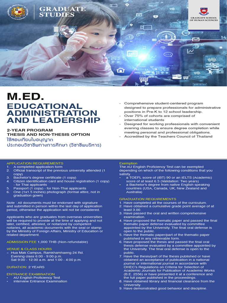 M.Ed. Admission Guide for Educational Leadership | PDF | Thesis ...