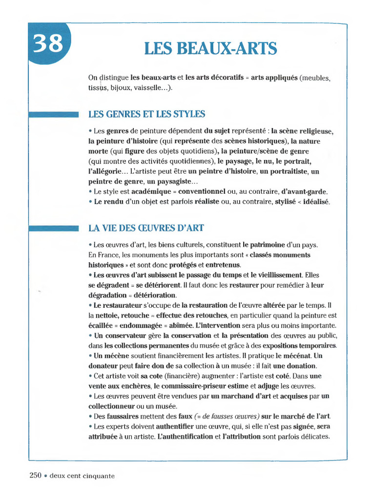 Vocabulaire de la peinture en FLE | PDF | Peinture de paysage | Portrait