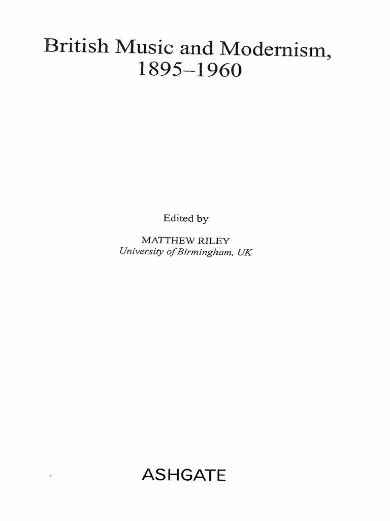 British Music and Modernism, 1895-1960 | PDF | Classical Music