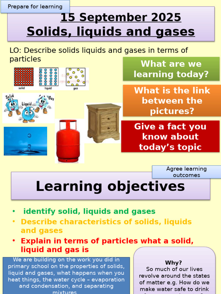 Lesson 1 Solids, Liquids and Gases - Printable | PDF | Gases | Liquids
