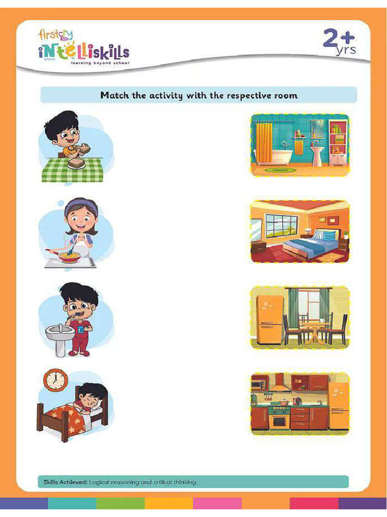 Match The Activity With The Respective Room Worksheet - Download Free ...