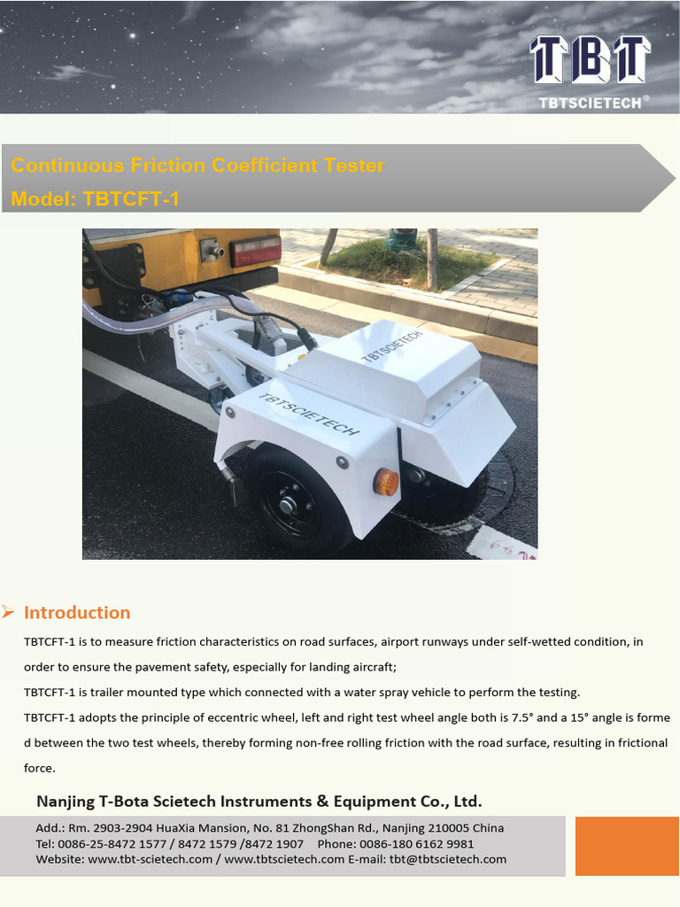 Continuous Friction Coefficient Tester | PDF | Tire | Road Surface