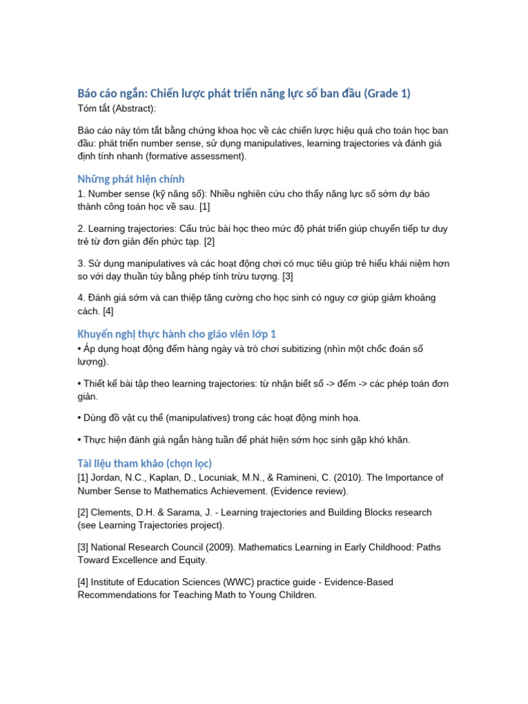 04 ResearchBrief Early Numeracy Strategies | PDF