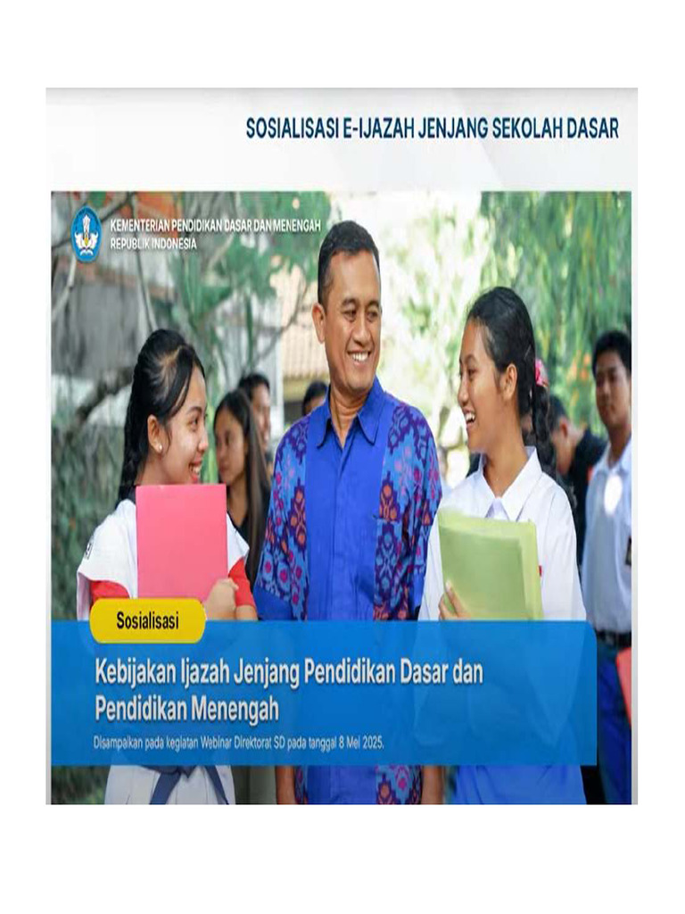 1 Sosialisasi E-Ijazah Jenjang SD-2025 | PDF