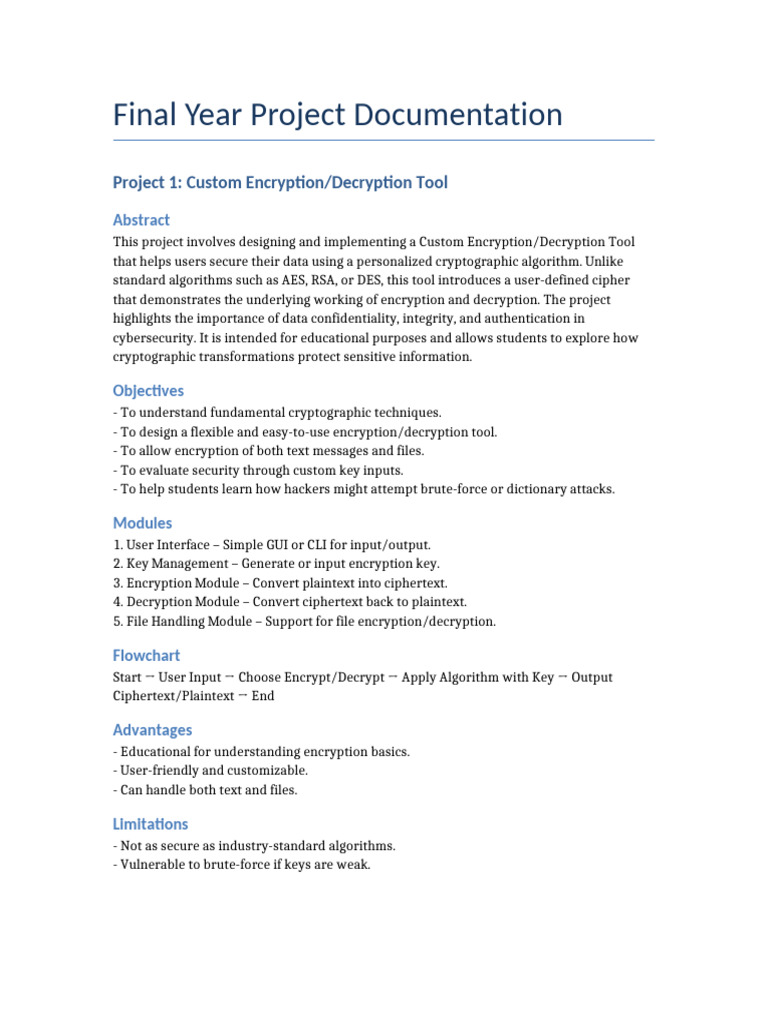 Expanded Project Documentation | PDF | Encryption | Cryptography
