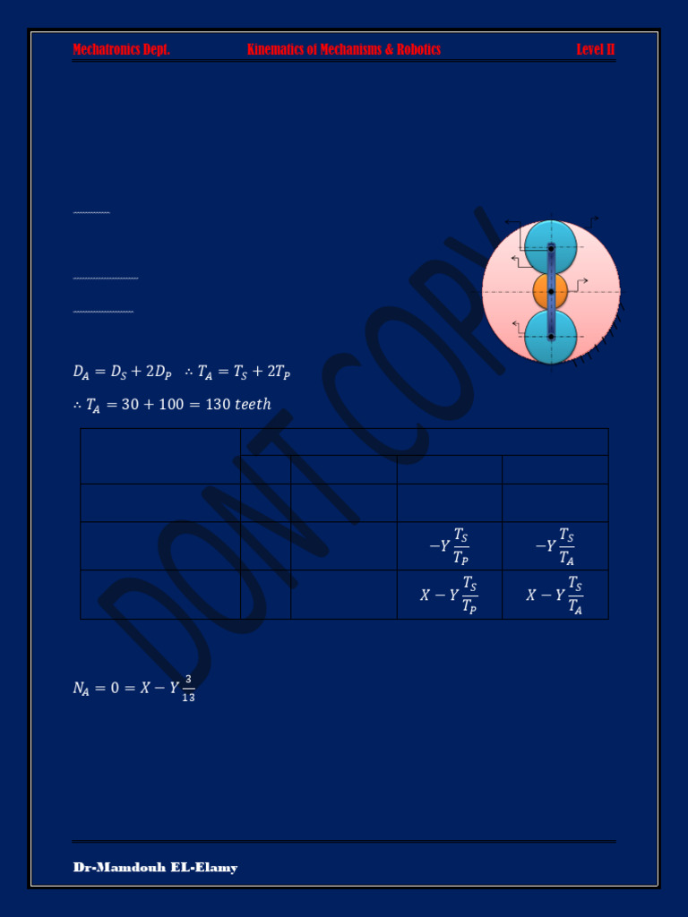 Epicyclic Gear Train Calculations | PDF | Gear | Classical Mechanics