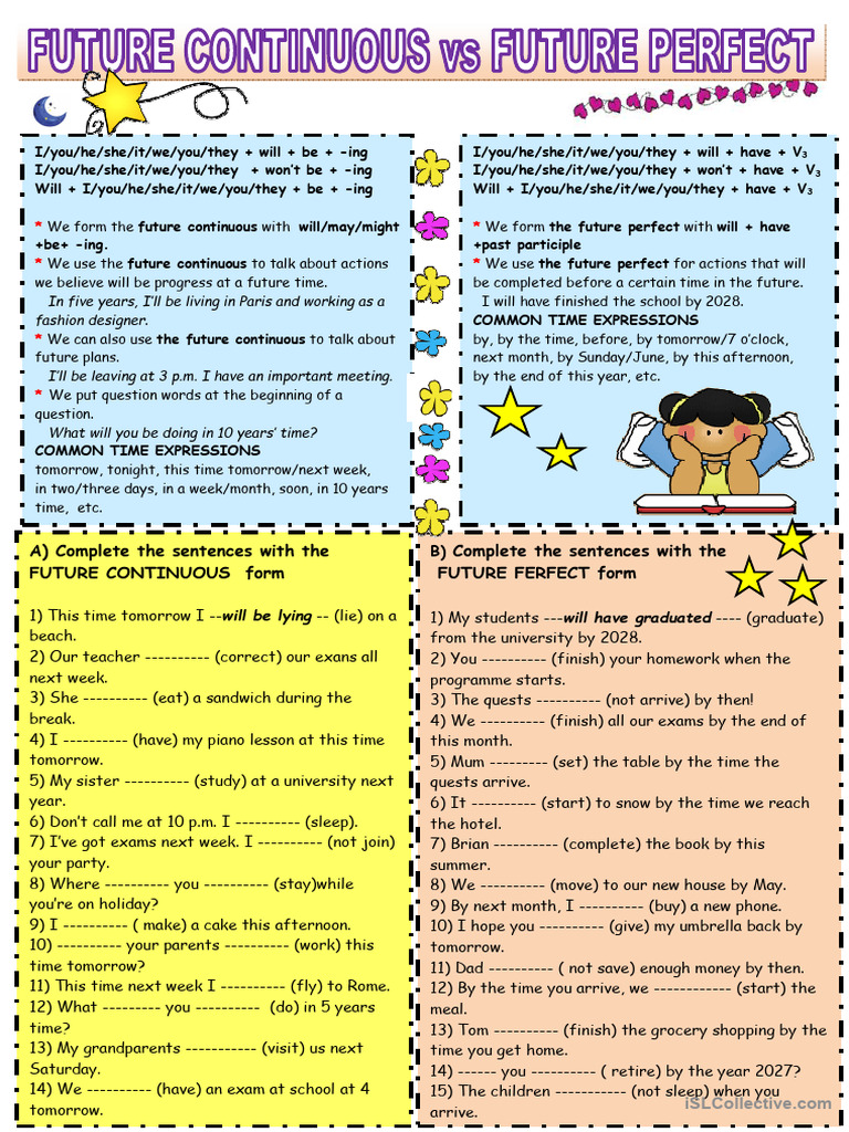 Future Continuous Vs Future Perfect Pdf