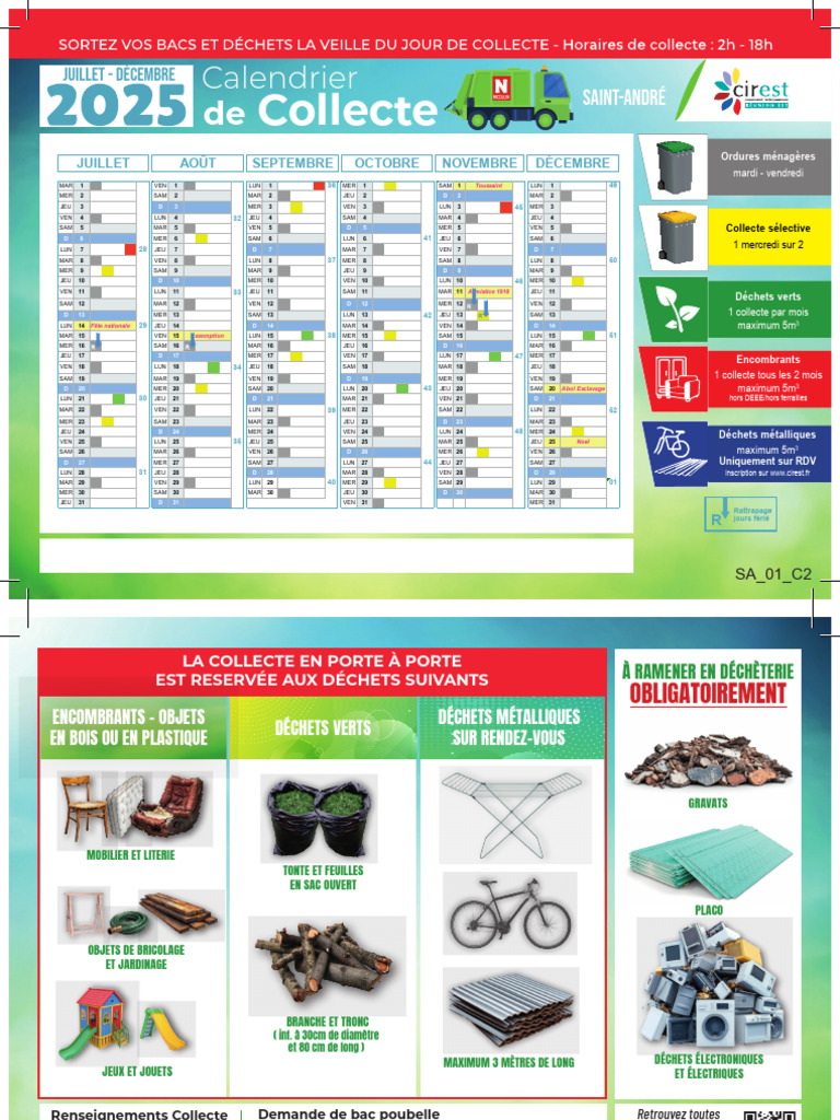 Calendrier collecte CIREST 2025 | PDF