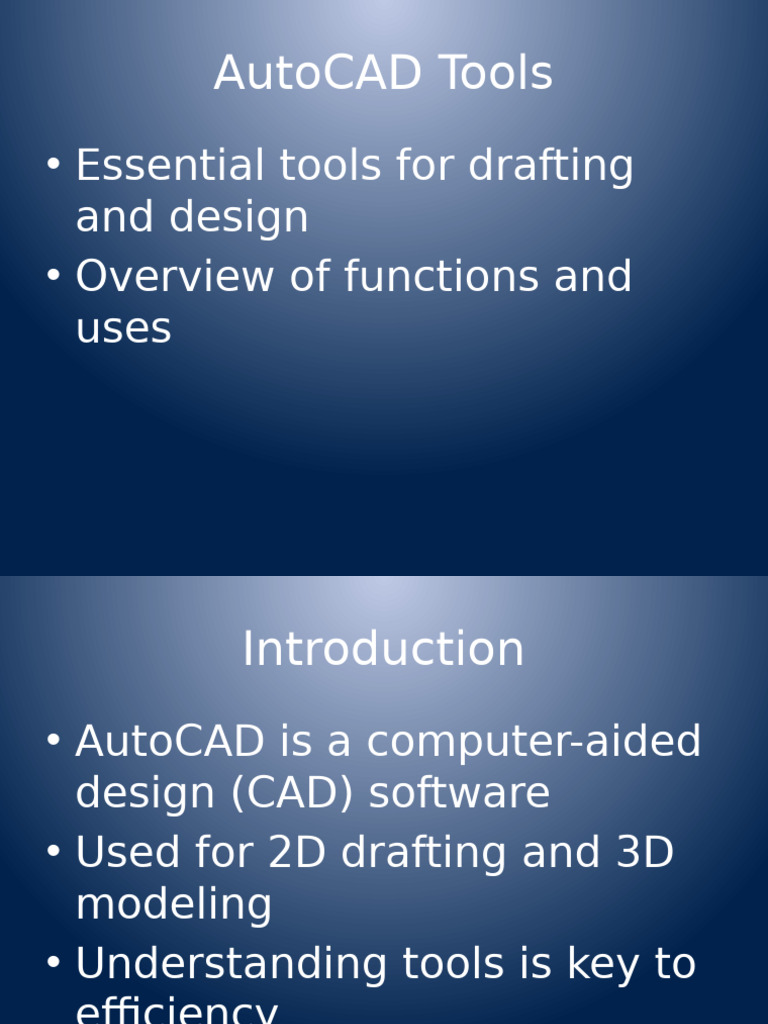 Essential AutoCAD Tools Overview | PDF