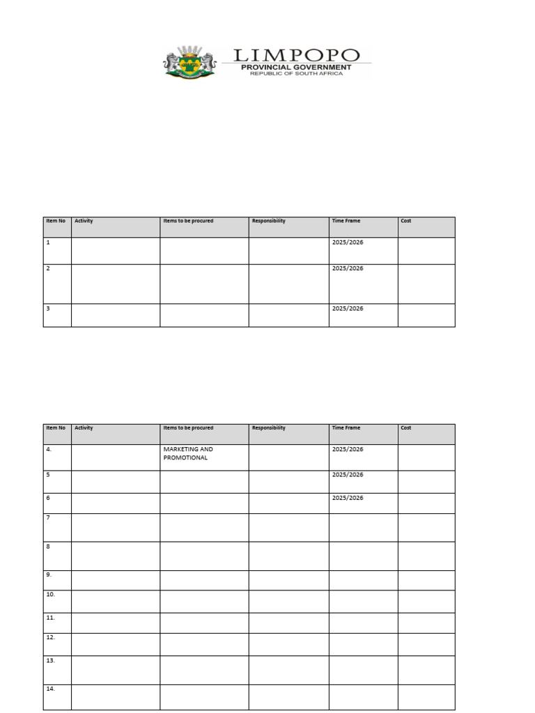 Procurement Plan | PDF