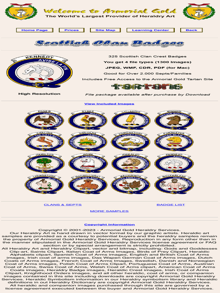 Armorial Gold Clan Crest Badges | PDF | Heraldry | Communication Design