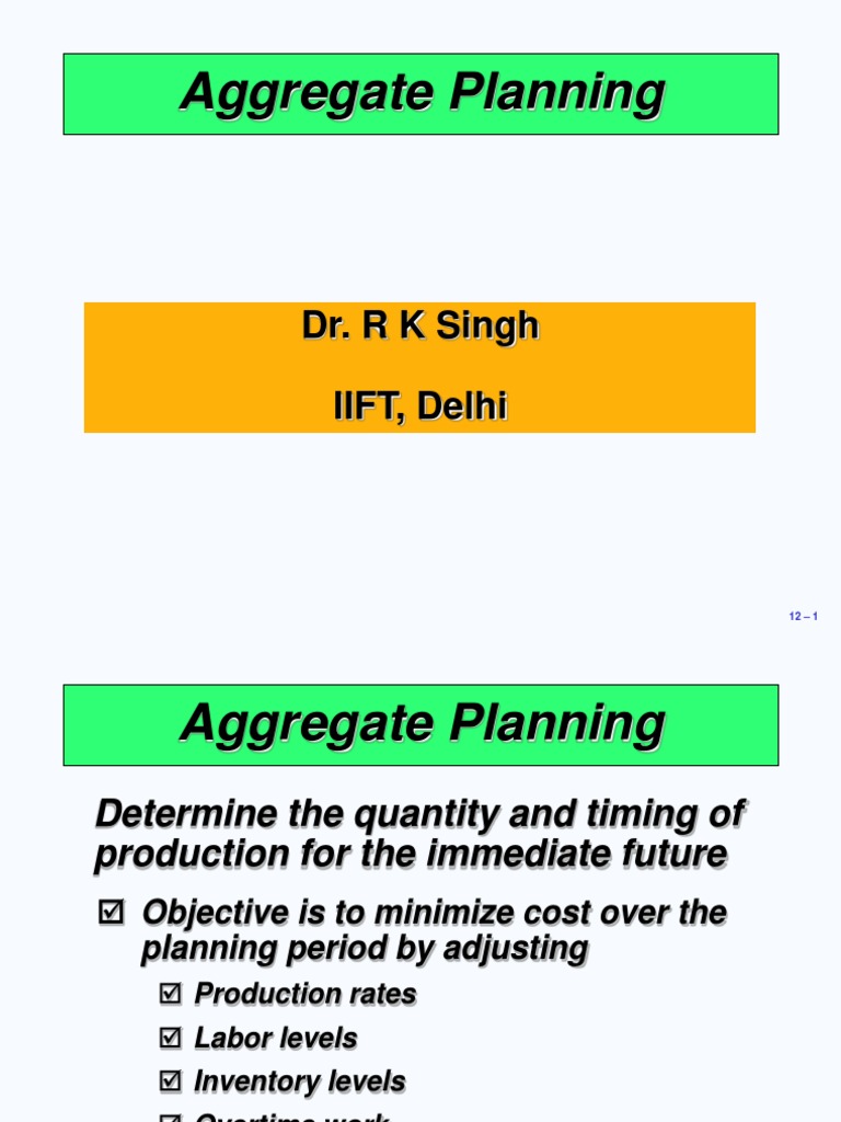 Aggregate Planning | PDF | Working Time | Economics