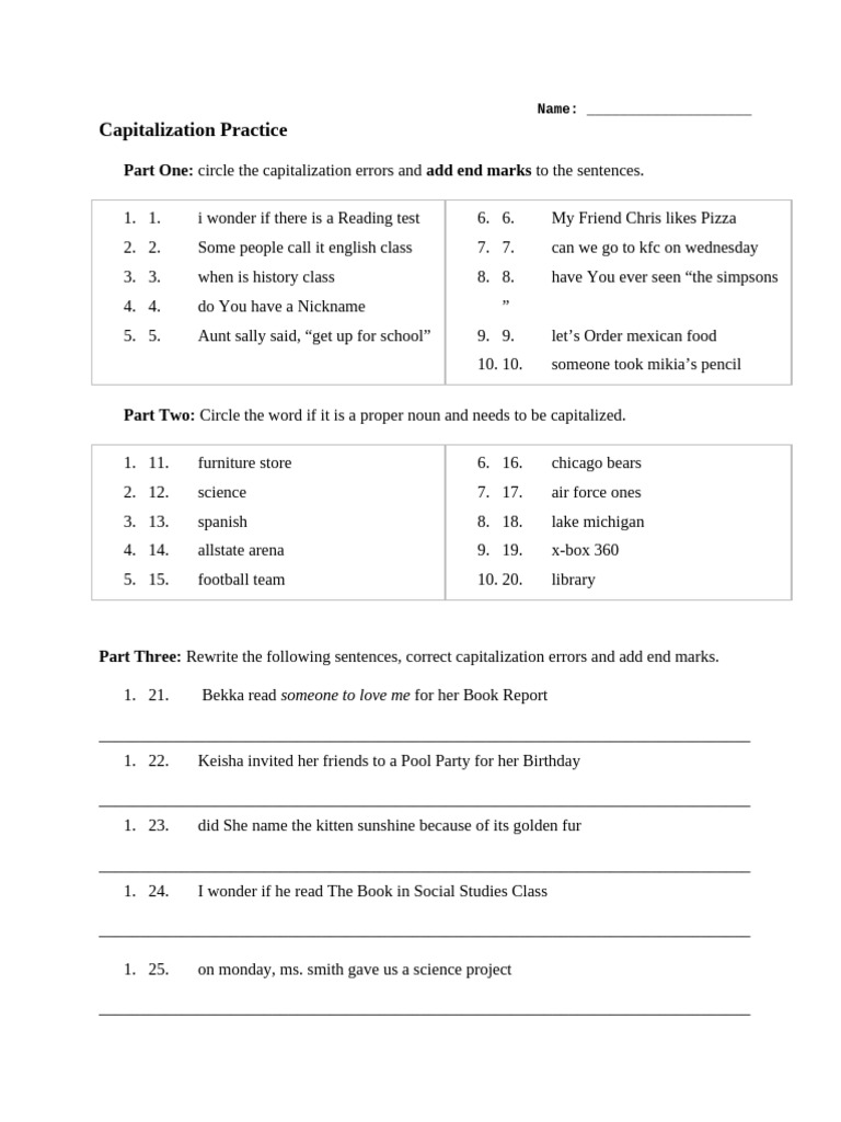 Commas and Question Mark Worksheets | PDF