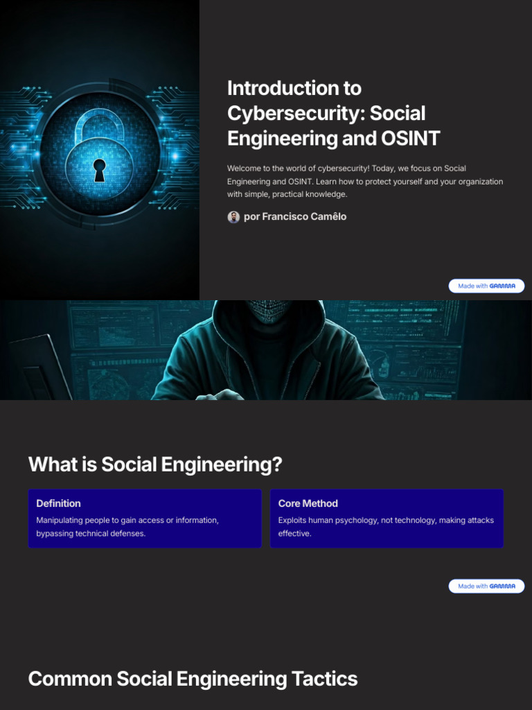 Introduction To Cybersecurity Social Engineering and OSINT | PDF | Social Engineering (Security ...