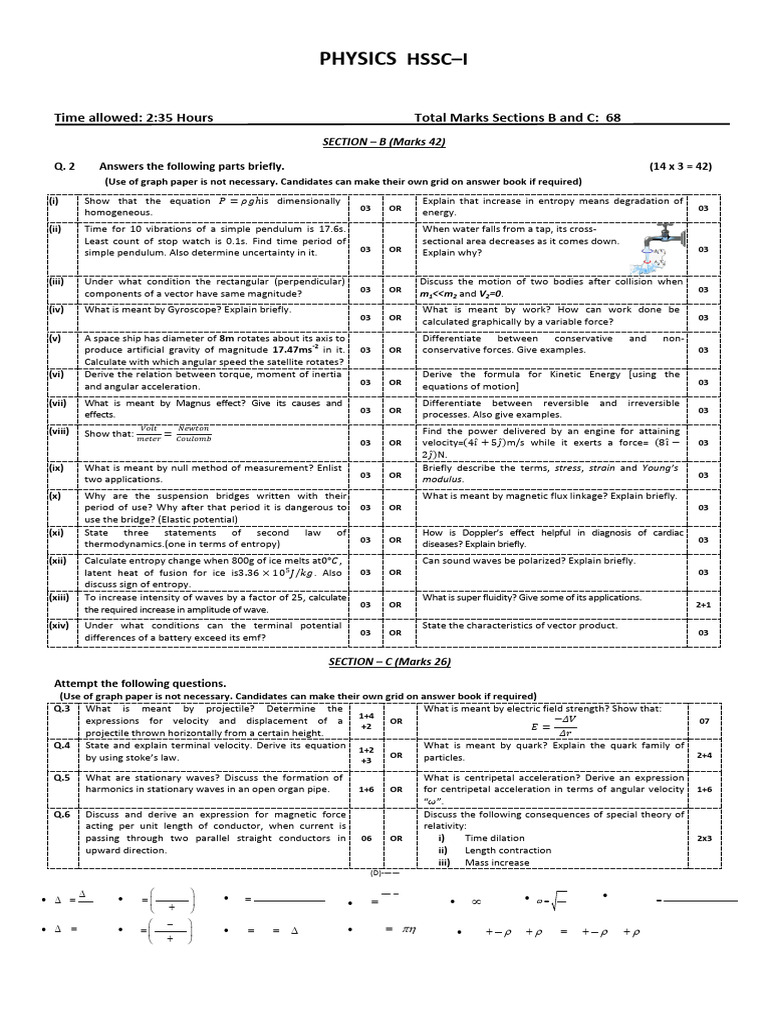 Physics-I HSSC (D) (Phy1125d) | PDF | Physical Phenomena | Mathematical Physics