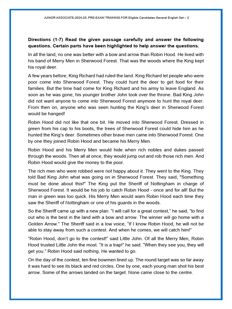 Robin Hood: The Legend and Contest | PDF | Archery | Robin Hood