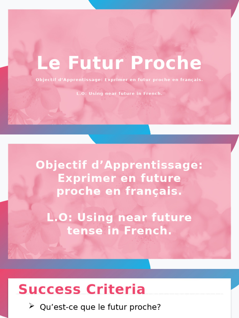 Comprendre le Futur Proche en Français | PDF