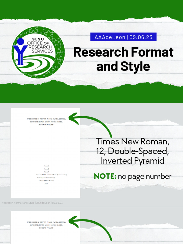 Research Format and Style AdeLeon | PDF | Written Communication