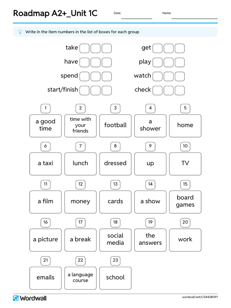 Roadmap A2unit 1c Group Sort | PDF
