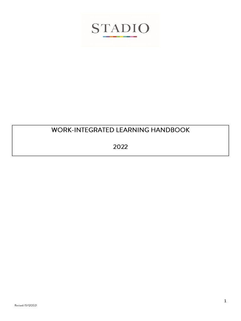Work-Integrated Learning Handbook 2022 | PDF