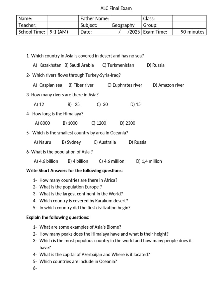 8th Grade - Geography | PDF