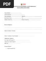 Hostel Leave Application Form | PDF