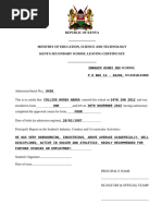 Editable Kenya Primary School Leaving Certificate | PDF