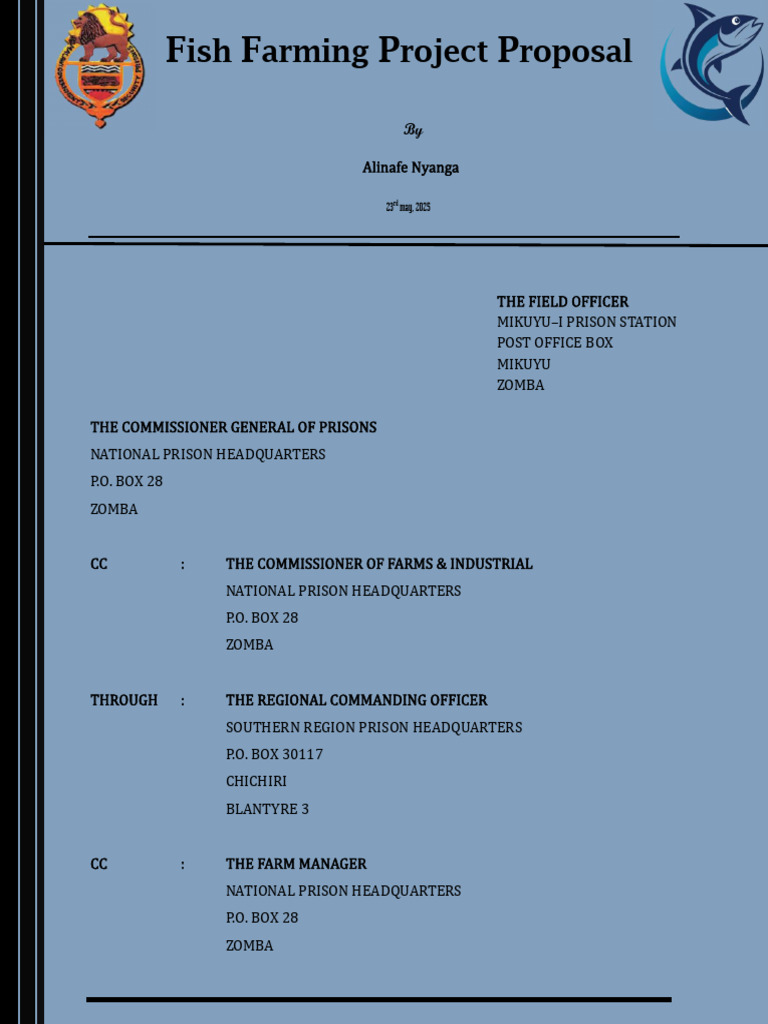 Fish Farming Project Proposal NEW | PDF