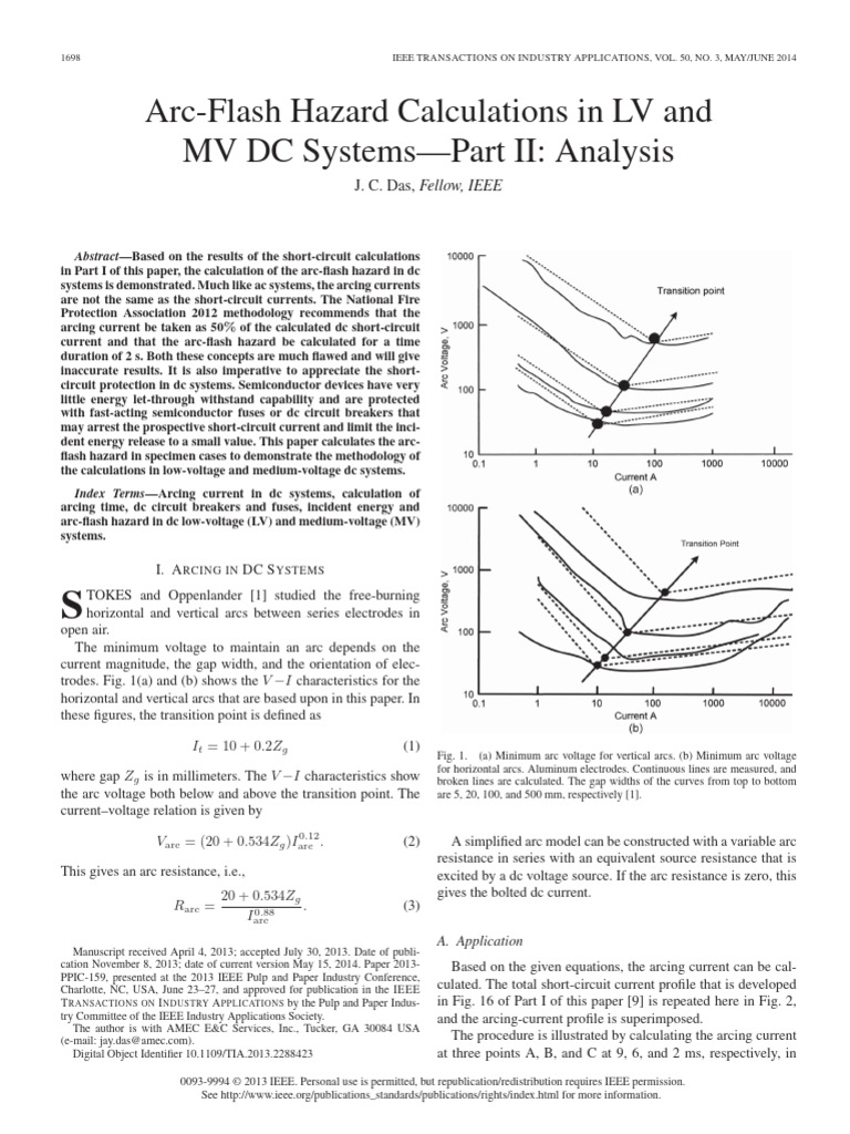 Arc-Flash Hazard Calculations in LV and MV DC Systems PartII Analysis ...