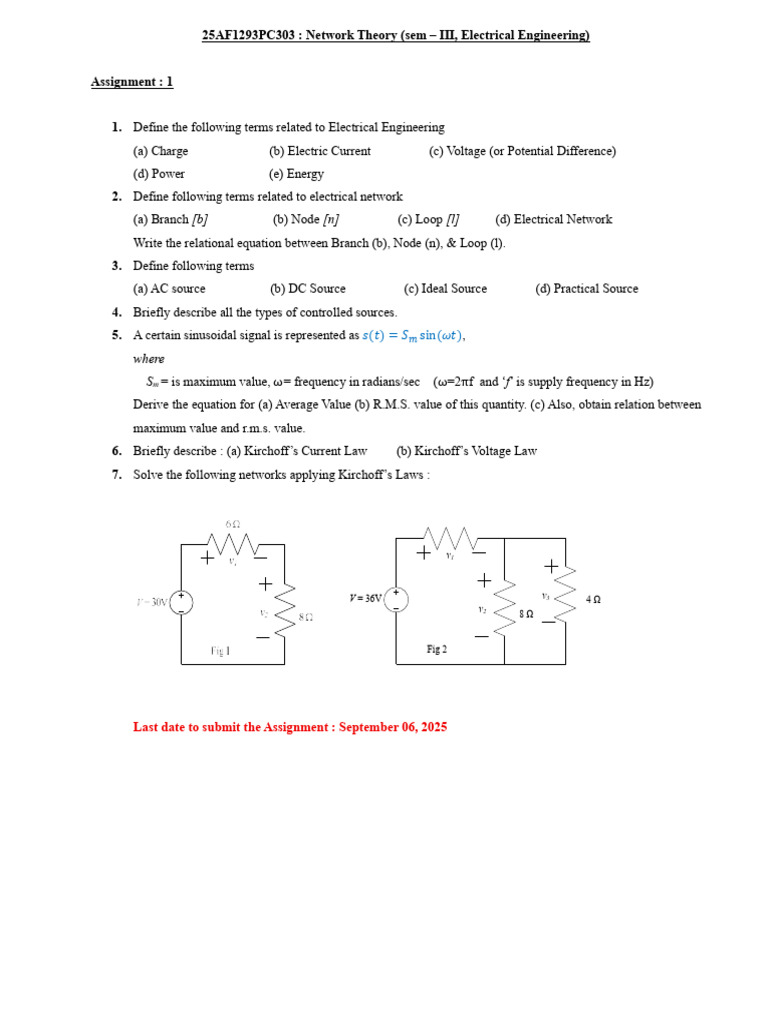Network Theory Assignment 1 | PDF