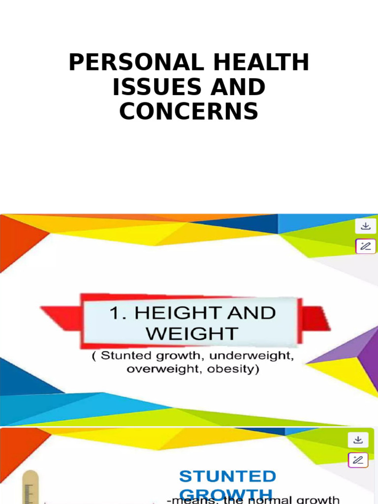 Personal Health Issues and Concerns | PDF