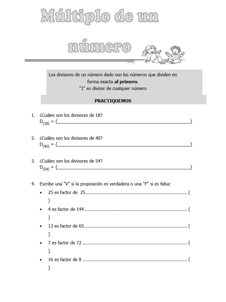 Multiplos y Divisores de Un Numero | PDF