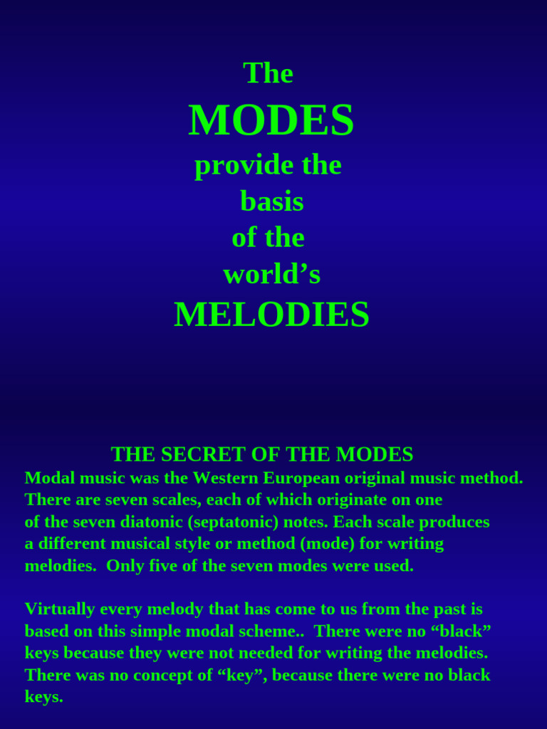 Understanding Musical Modes and Melodies | PDF | Mode (Music) | Music ...