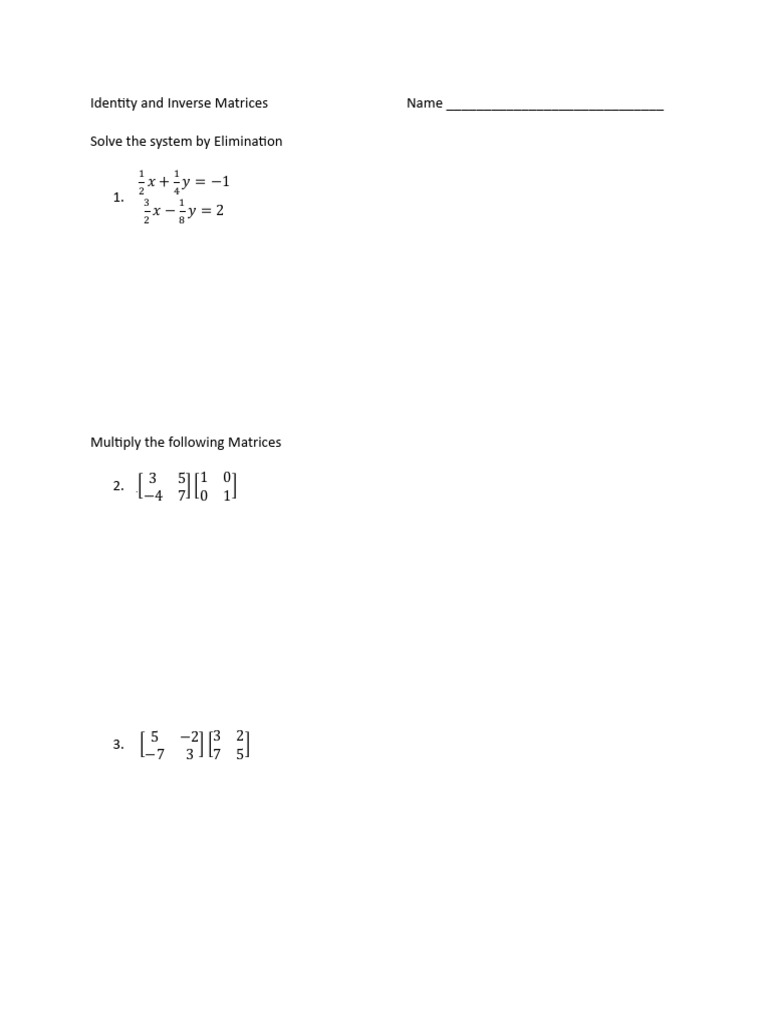 Matrix Operations and Inverses Guide | PDF