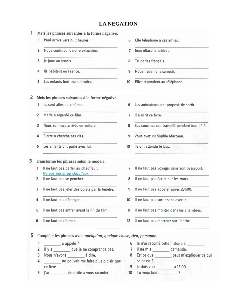 La Negation | PDF