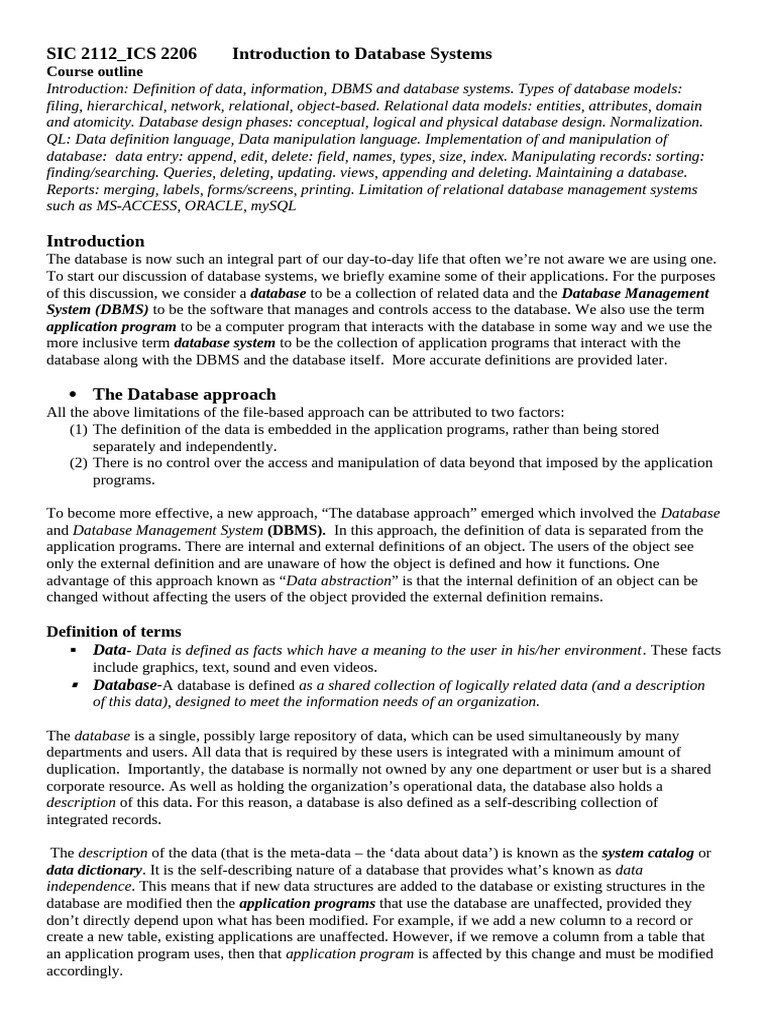 Lec - 1-Introduction To Databases | PDF | Databases | Data Model