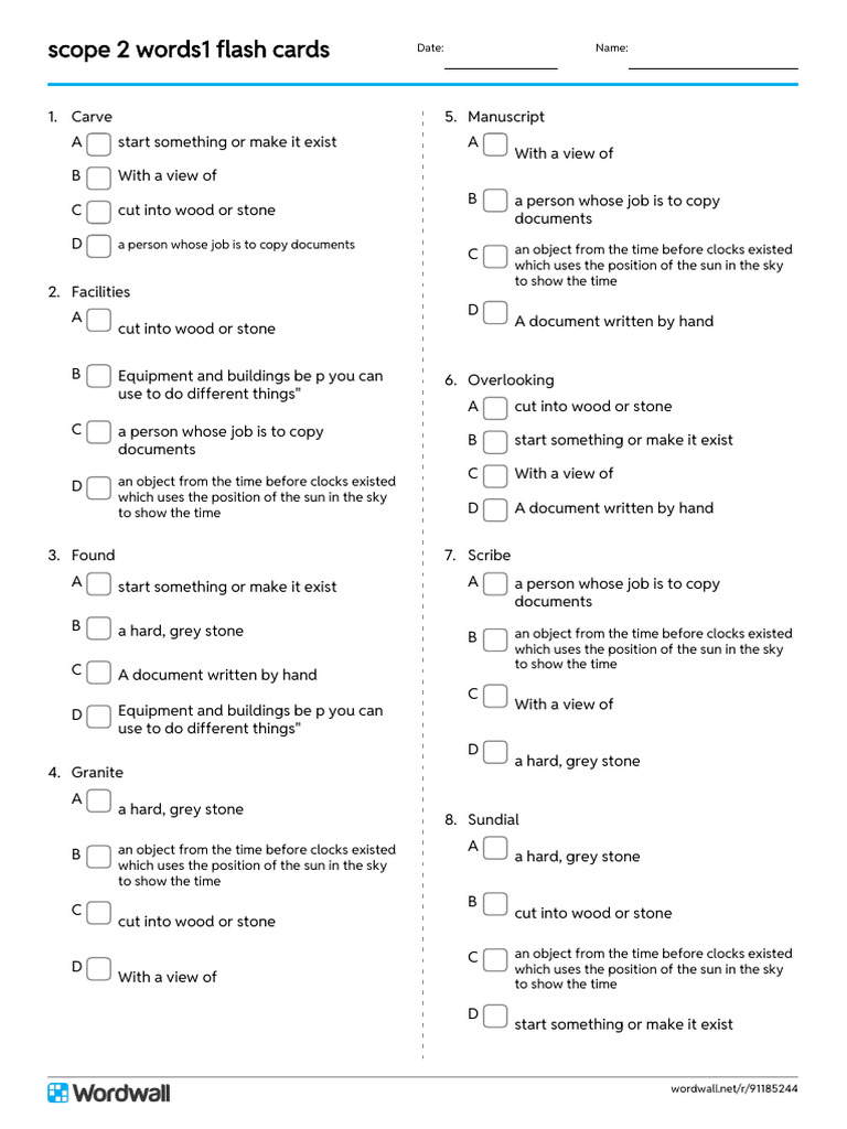 Scope 2 Words1 Flash Cards Quiz | PDF | Chess Theory | Chess