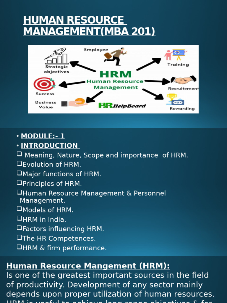 Overview of Human Resource Management | PDF | Human Resource Management ...