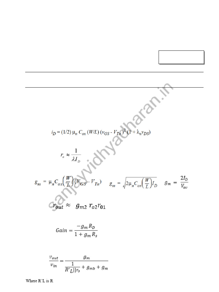 Make up EC2 question and solution_2023-24 | PDF | Mosfet | Electrical Components