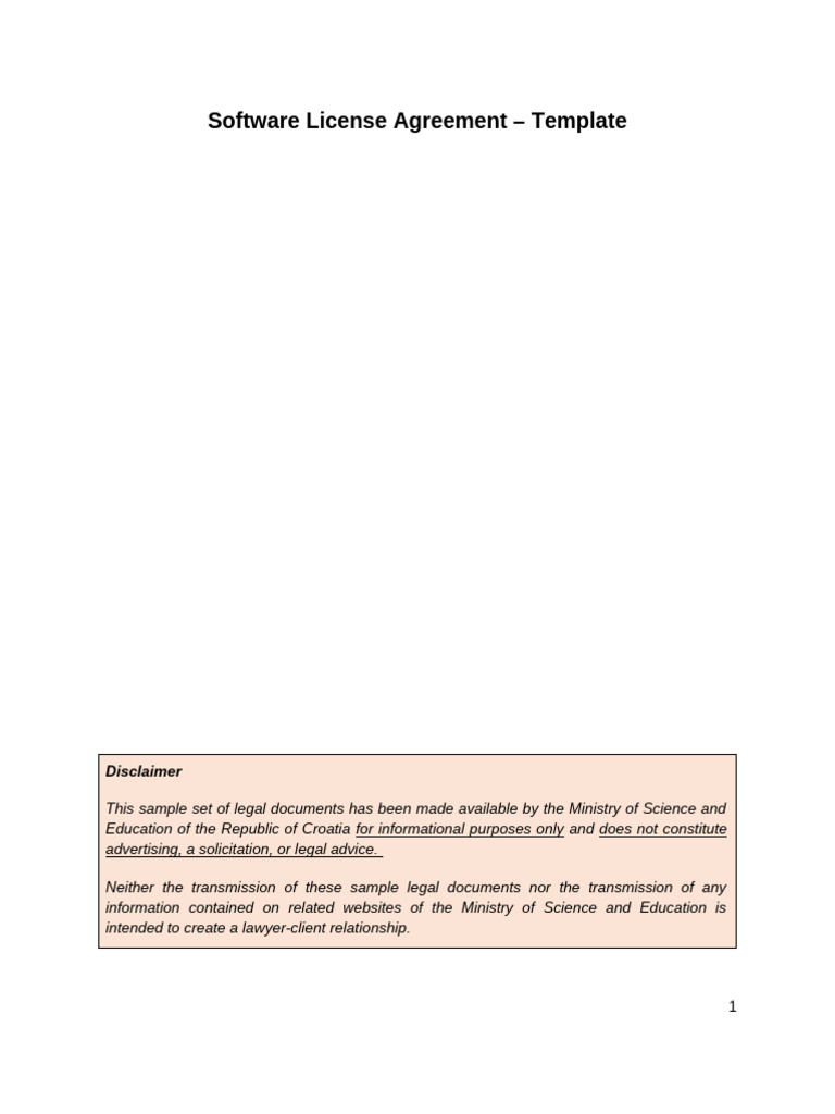 Software License Agreement Template | PDF | License | Copyright