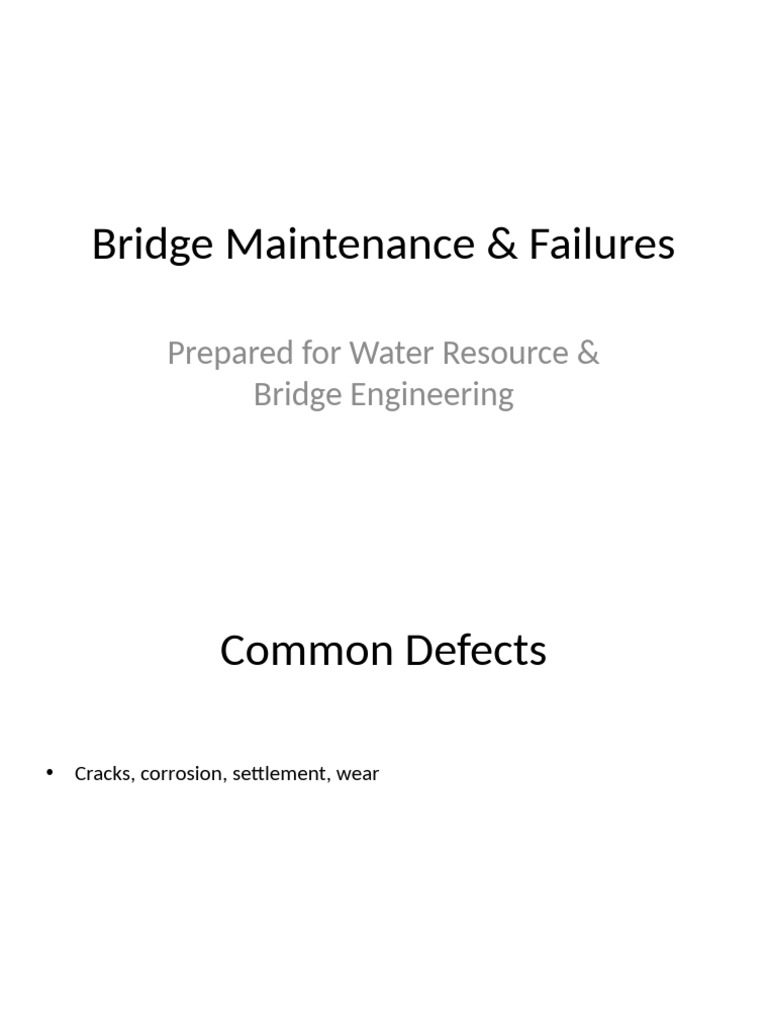 Bridge Maintenance Failures | PDF